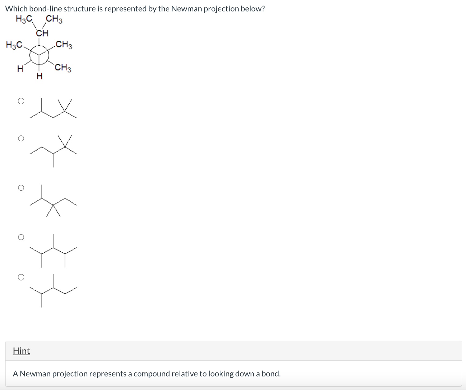 Solved Which bond-line structure is represented by the | Chegg.com