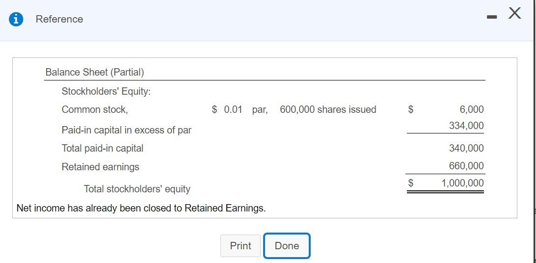 Solved - X 1 Data Table $ Paid-in capital in excess of par | Chegg.com