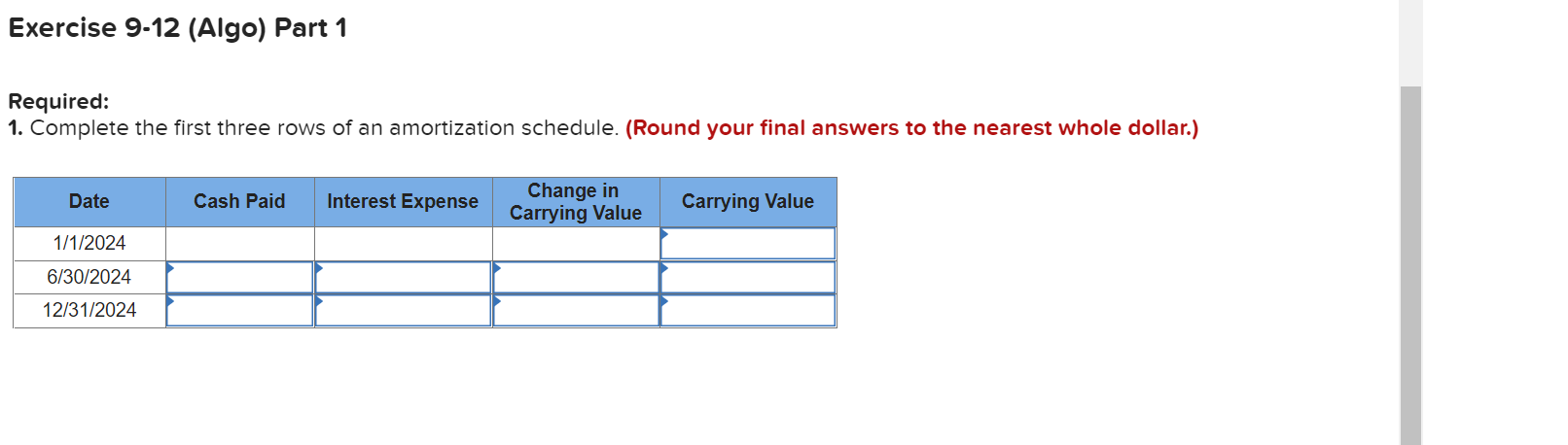 Solved ! Required information Exercise 9-12 (Algo) Record | Chegg.com