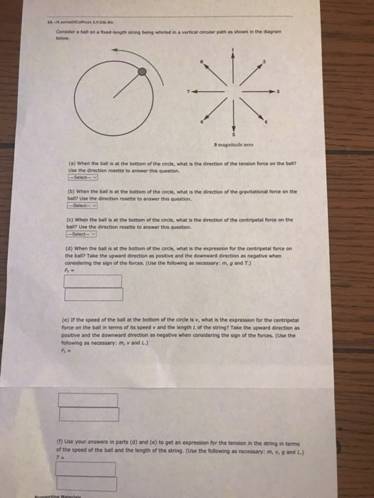 Solved Censider a ball on a fixed-length string being | Chegg.com