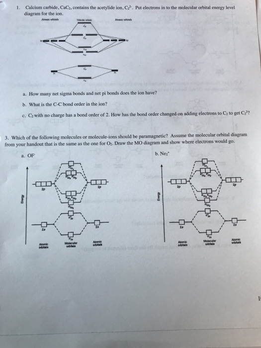 Solved 1. Calcium carbide, CaC2, contains the acetylide ion, | Chegg.com
