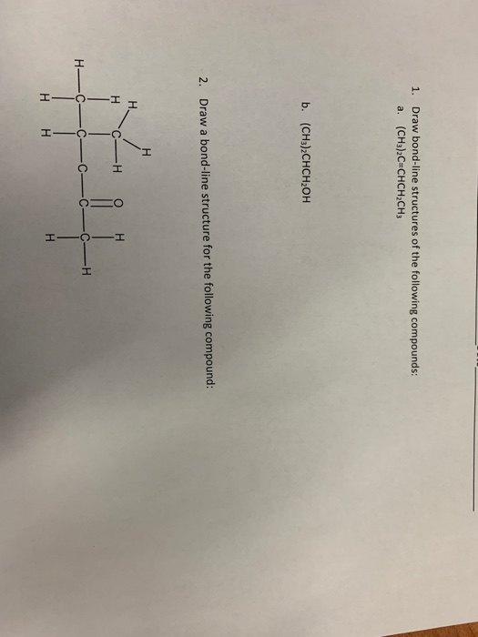 Solved 1. Draw bond-line structures of the following | Chegg.com