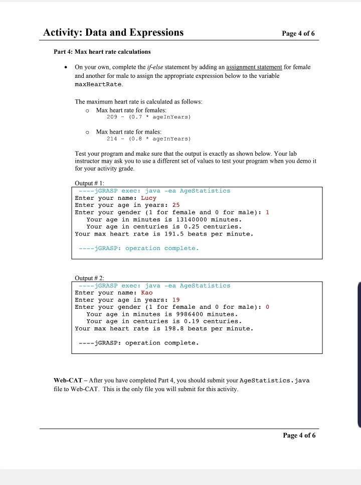 Solved The goal of this activity is to create a program that | Chegg.com