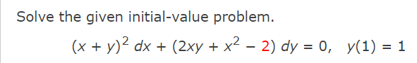 Solved Solve the given initial-value problem. | Chegg.com
