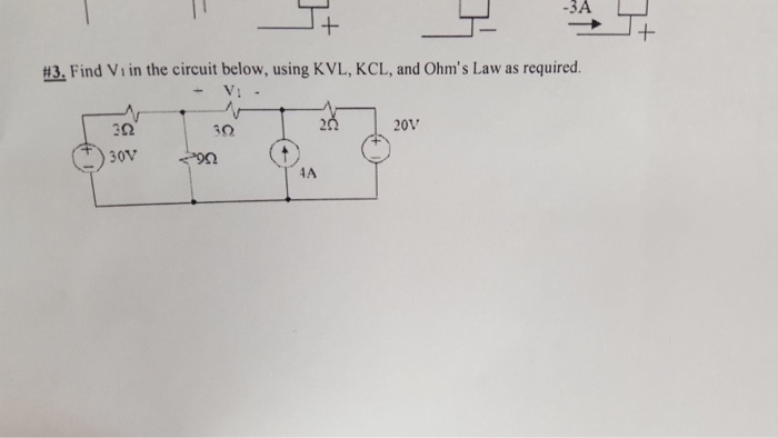 Solved Find V_1 in the circuit below, using KVL, KCL, and | Chegg.com