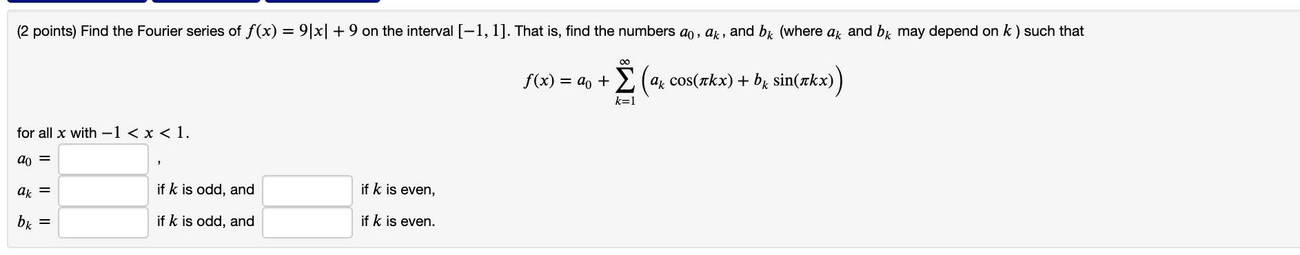 Solved (1 point) Let f(t) 10t2 for 2