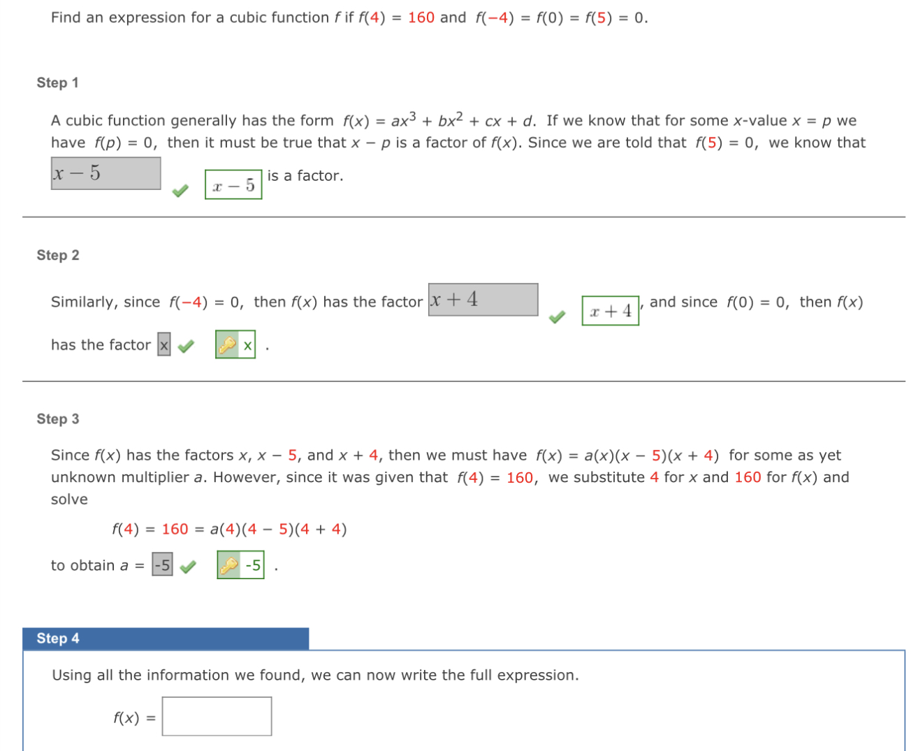 Solved Find an expression for a cubic function f ﻿if | Chegg.com