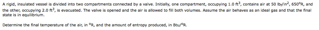 Solved A rigid, insulated vessel is divided into two | Chegg.com