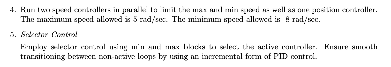 4. Run two speed controllers in parallel to limit the | Chegg.com