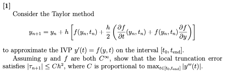 Solved [1]Consider the Taylor | Chegg.com