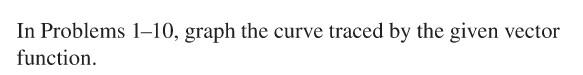 Solved In Problems 1-10, graph the curve traced by the given | Chegg.com