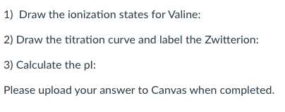Solved 1) Draw the ionization states for Valine: 2) Draw the | Chegg.com