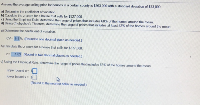 Solved C) Using empirical tile Determine the range of prices | Chegg.com