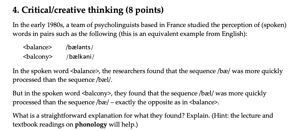4. Critical/creative thinking (8 points) In the early | Chegg.com