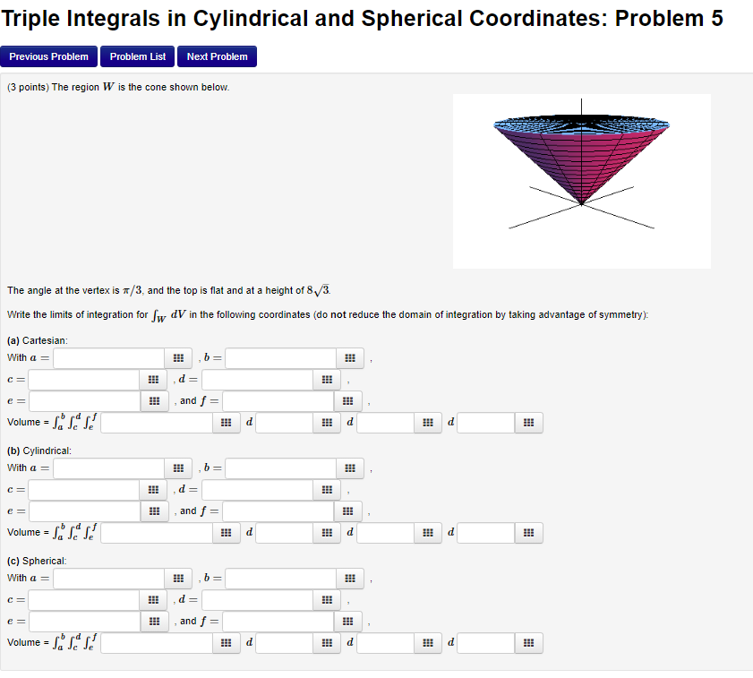 Solved Triple Integrals in Cylindrical and Spherical | Chegg.com