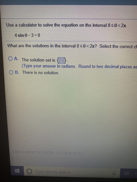 Solved Use a calculator to solve the equation on the | Chegg.com