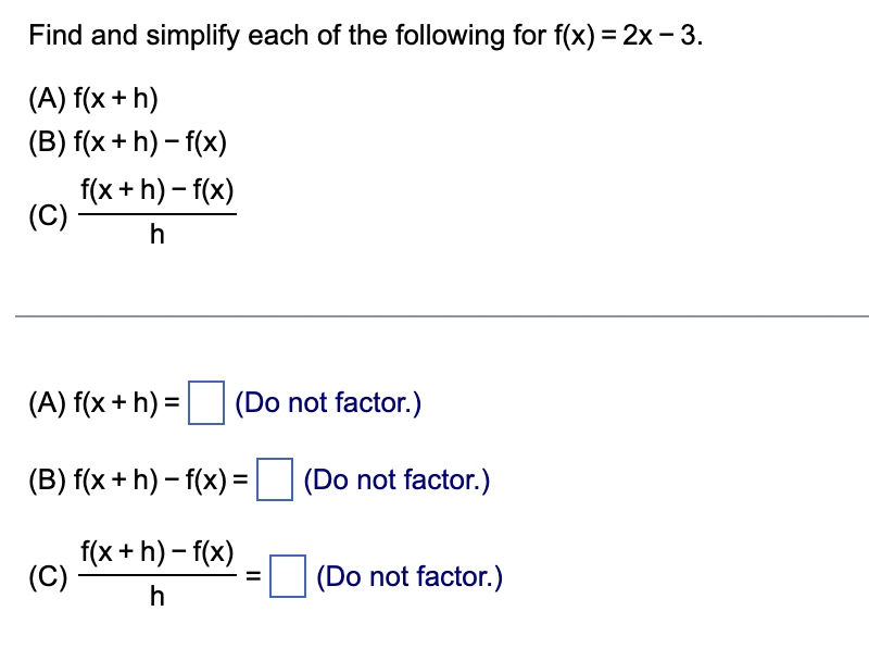 Solved Find and simplify each of the following for | Chegg.com