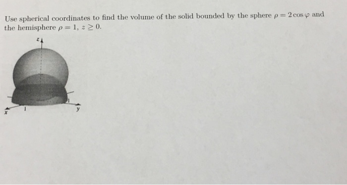 Solved Use spherical coordinates to find the volume of the | Chegg.com