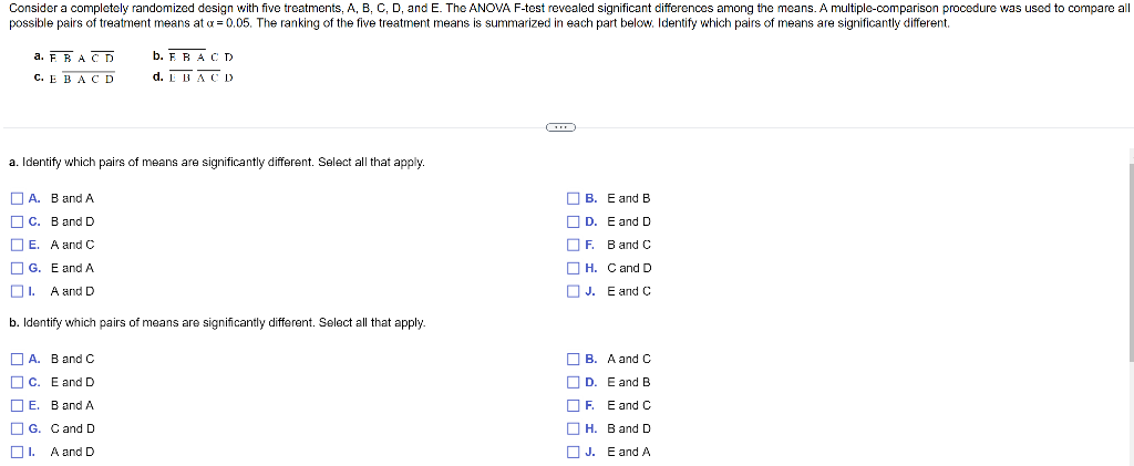 Solved Consider a completely randomized design with five | Chegg.com