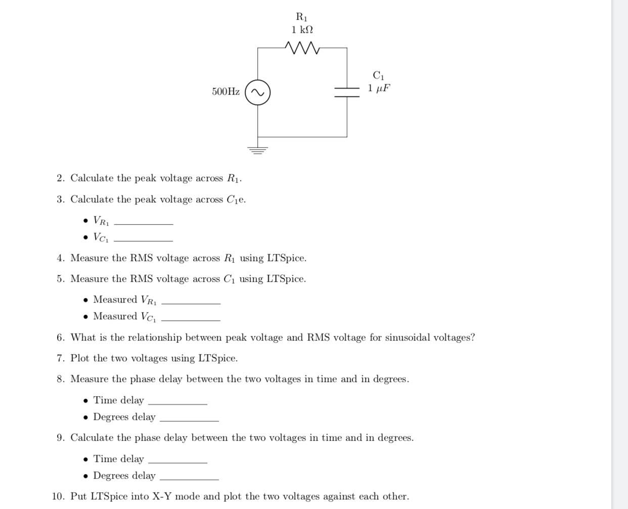 Solved Background Measuring RMS Values in LTSpice To measure | Chegg.com