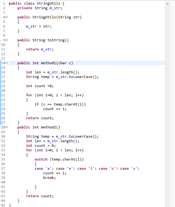 Solved 5 6 1 public class Stringutils { 2 private String | Chegg.com