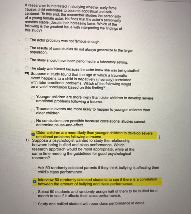 Solved A researcher is interested in studying whether early | Chegg.com