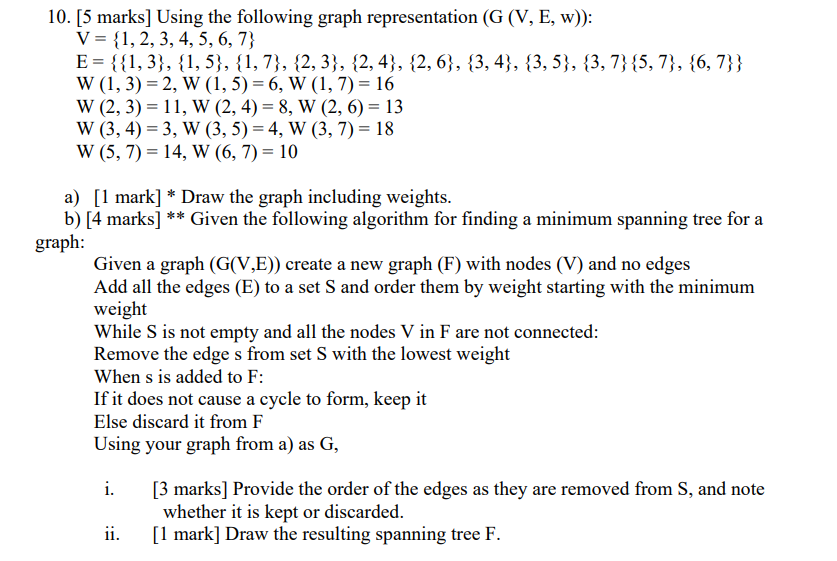 Solved This is a Question in Graphs and Trees Section in my | Chegg.com