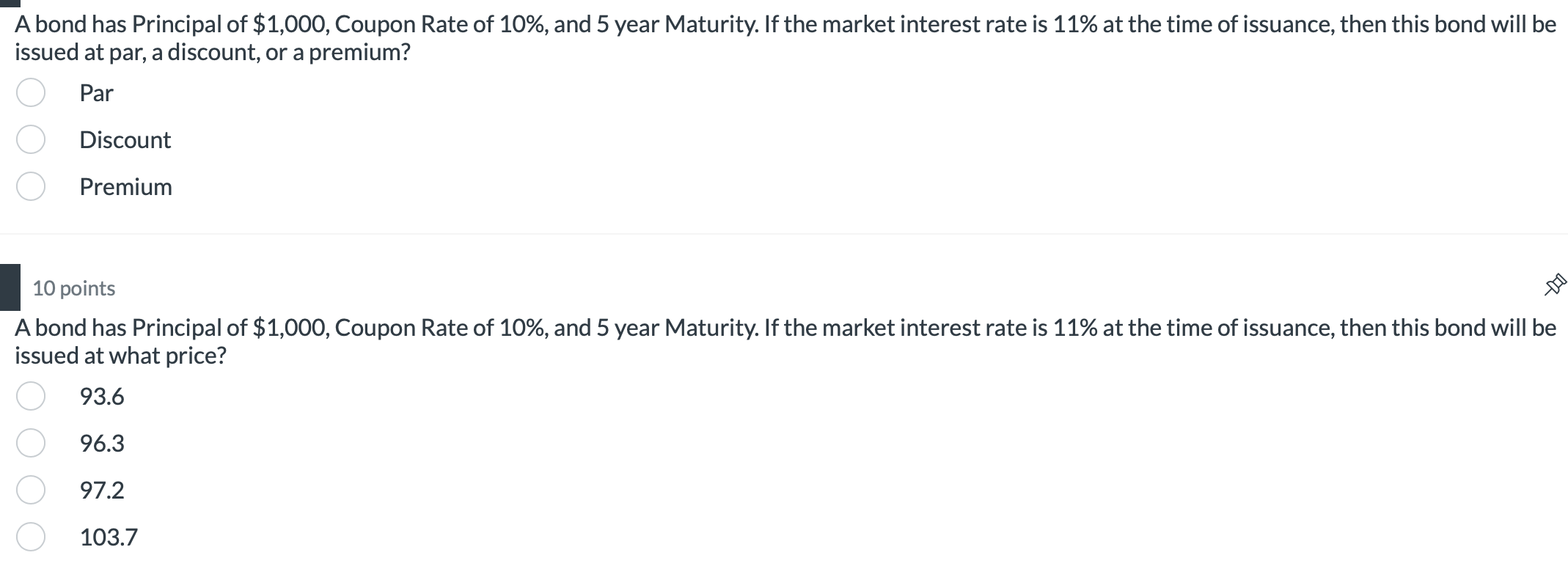 Solved A bond has Principal of $1,000, Coupon Rate of 10%, | Chegg.com
