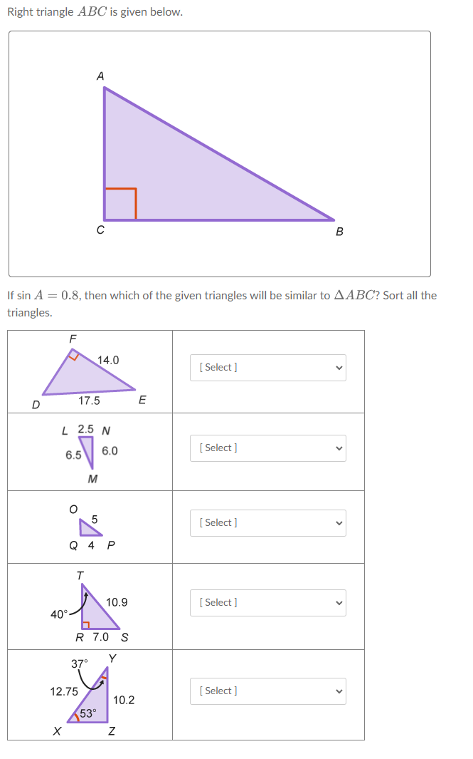 Solved Right triangle ABC is given below.If sin A=0.8, ﻿then | Chegg.com