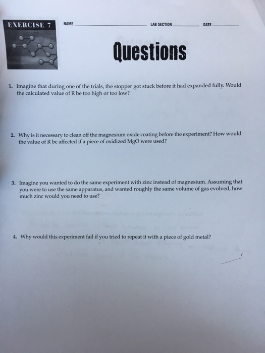 Solved EXERCISE NAME LAB SECTION DATE Questions 1. Imagine | Chegg.com
