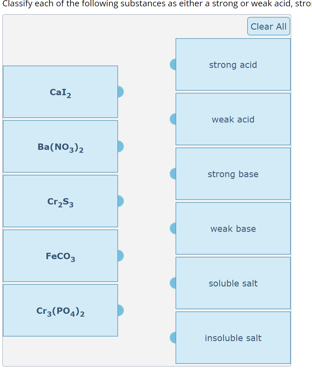 Solved Classify each of the following substances as either a | Chegg.com