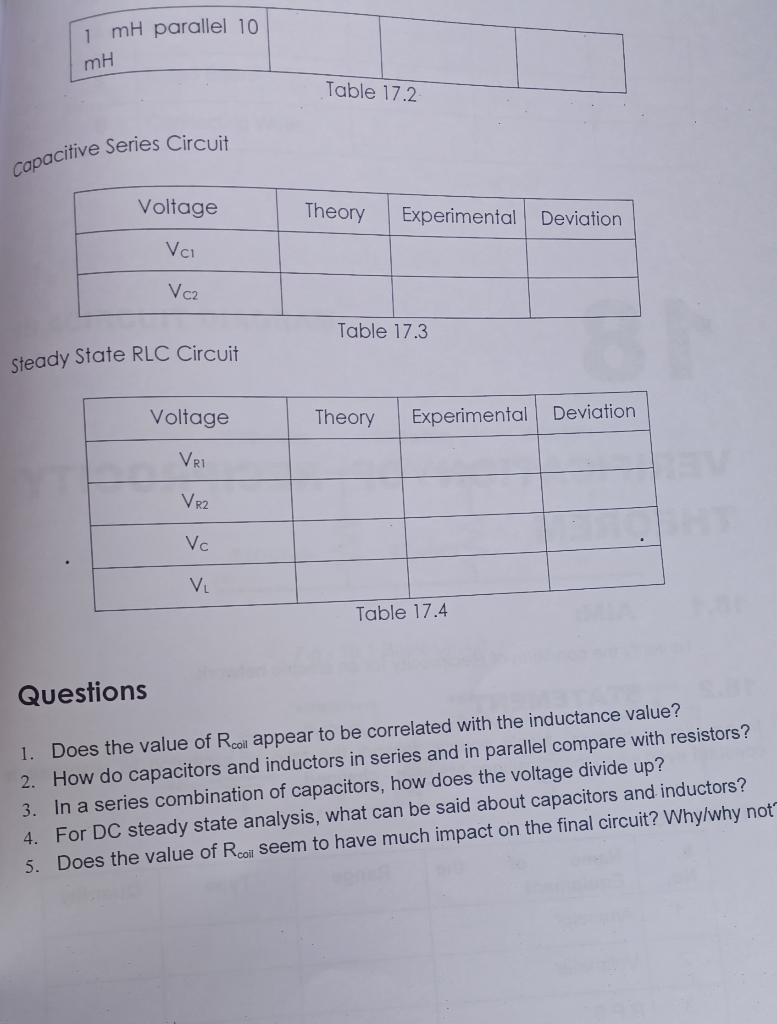 Solved Complete the tables and answer the questions on the | Chegg.com