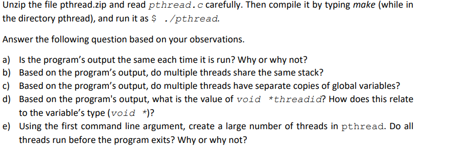 Solved Makefile: EXECUTABLES=pthread CC=gcc CFLAGS=-g3 | Chegg.com