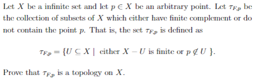 Solved Let X be a infinite set and let p EX be an arbitrary | Chegg.com