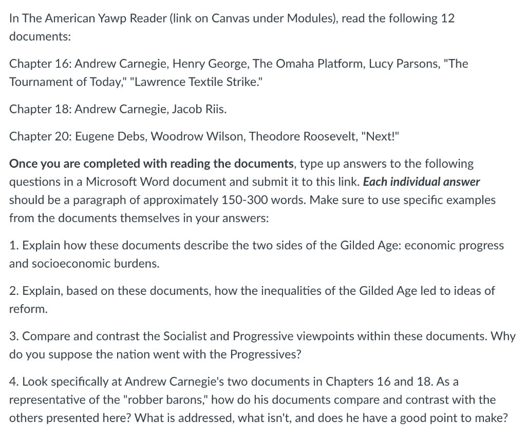 In The American Yawp Reader (link on Canvas under | Chegg.com