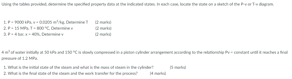 Solved Using the tables provided, determine the specified | Chegg.com