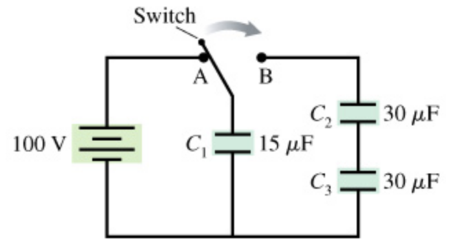 Solved Initially, the switch in the figure is in position A | Chegg.com