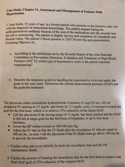 Solved The physician orders nicardipine hydrochloride | Chegg.com