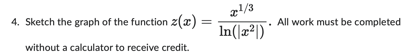 Solved 4. Sketch the graph of the function z(x) = without a | Chegg.com
