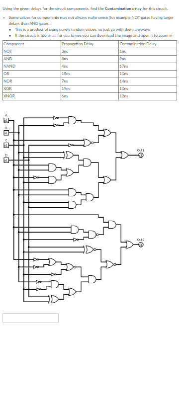 Solved Using the given delays for the circuit components, | Chegg.com
