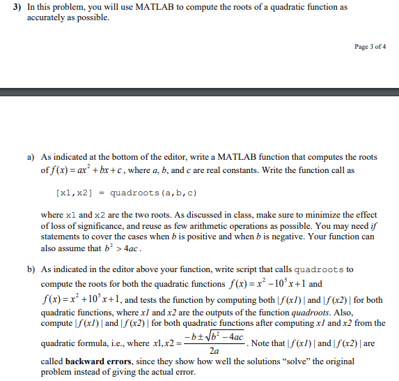 Solved 3) In this problem, you will use MATLAB to compute | Chegg.com
