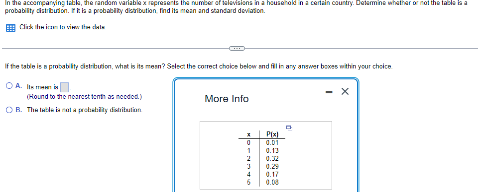 Solved If the table is a probability distribution, what is | Chegg.com
