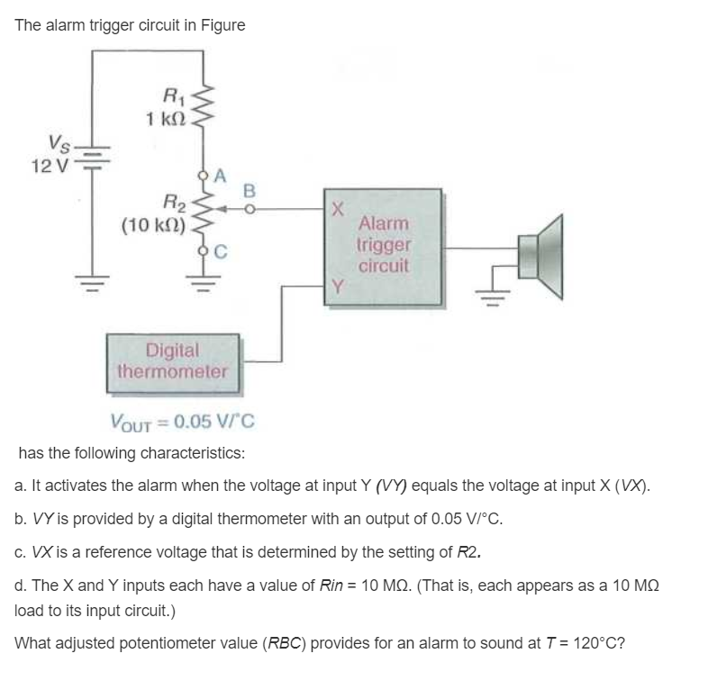 Solved The alarm trigger circuit in Figure R13 1 kos Vst 12 | Chegg.com