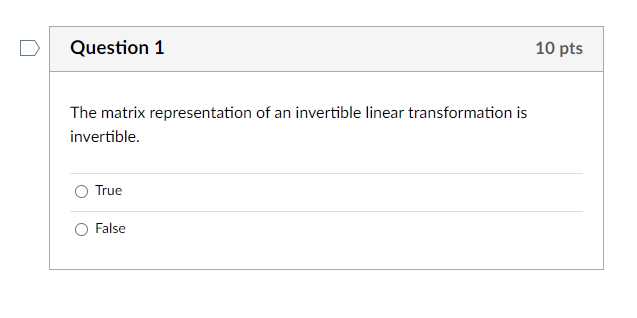 Solved Question 1 10 pts The matrix representation of an | Chegg.com