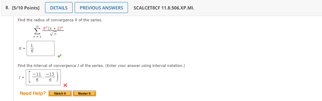 Solved 8. [5/10 Points] DETAILS PREVIOUS ANSWERS SCALCETSCF | Chegg.com