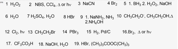 Solved 4Br2 5 1. BH3 2. H202. NaOH 1 H202 2 NBS, CCl4, A or | Chegg.com