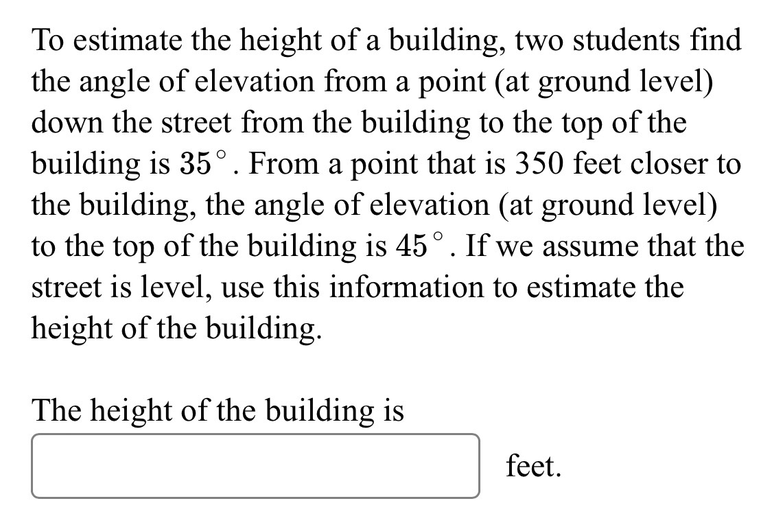 Solved To estimate the height of a building, two students | Chegg.com