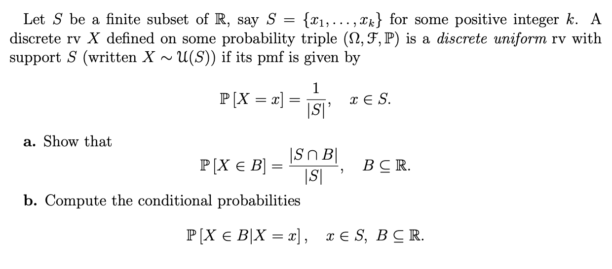 Solved Let S be a finite subset of R, say S={x1,…,xk} for | Chegg.com Solved Let S be a finite subset of R, say S={x1,…,xk} for | Chegg.com