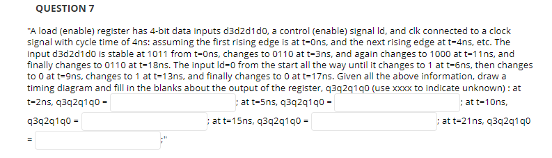 Solved "A load (enable) register has 4-bit data inputs | Chegg.com