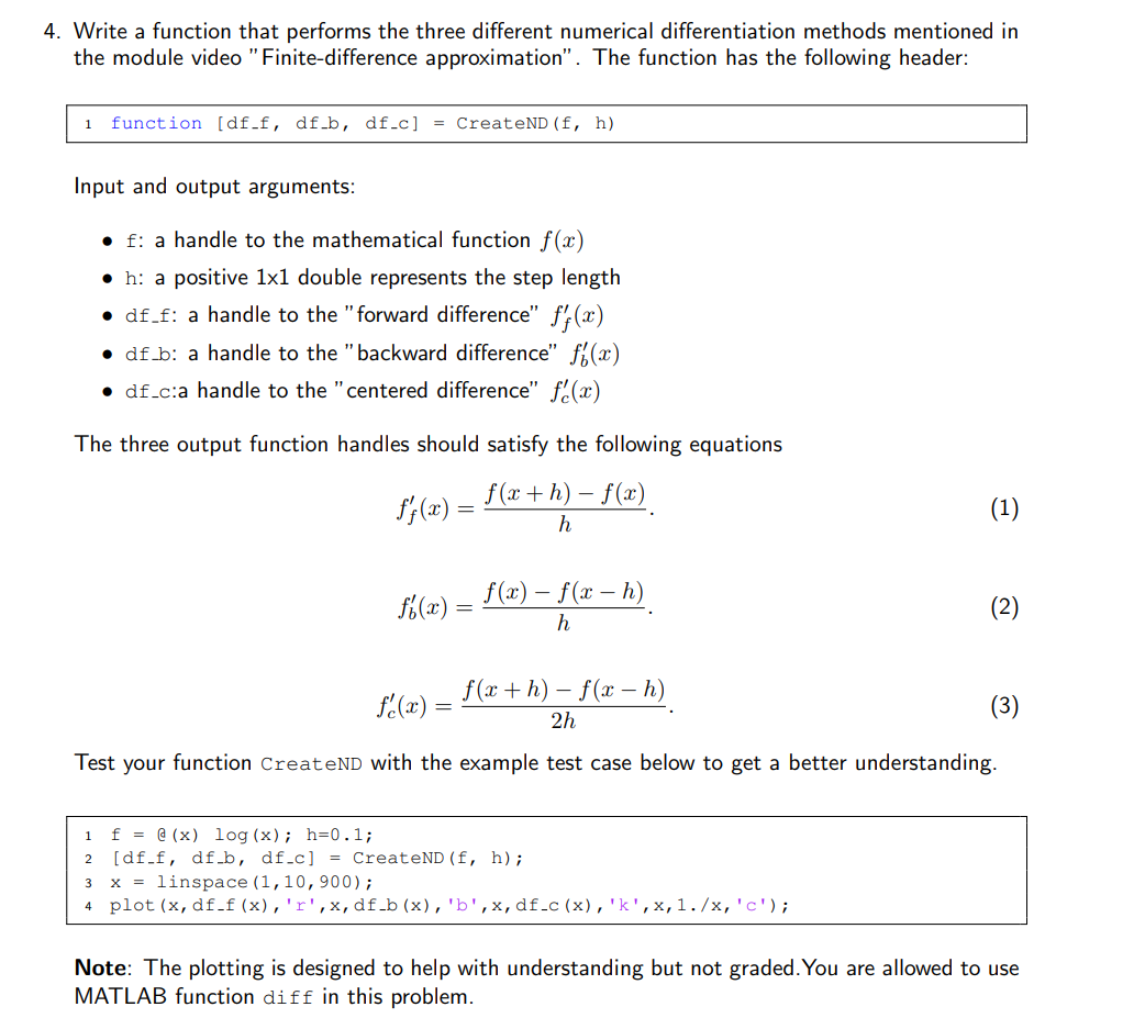 Solved 4. Write a function that performs the three different | Chegg.com